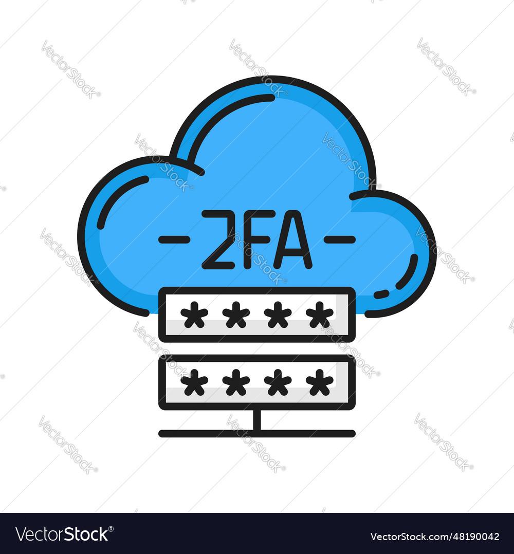 2fa Two Factor Verification Icon Security Code Vector Image
