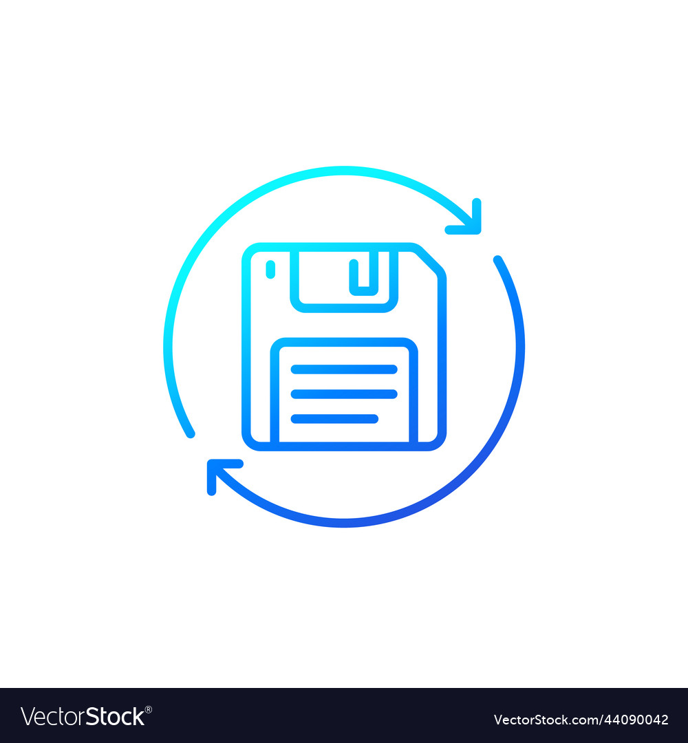 Backup floppy disk line icon Royalty Free Vector Image Backup floppy disk line icon Royalty Free Vector Image