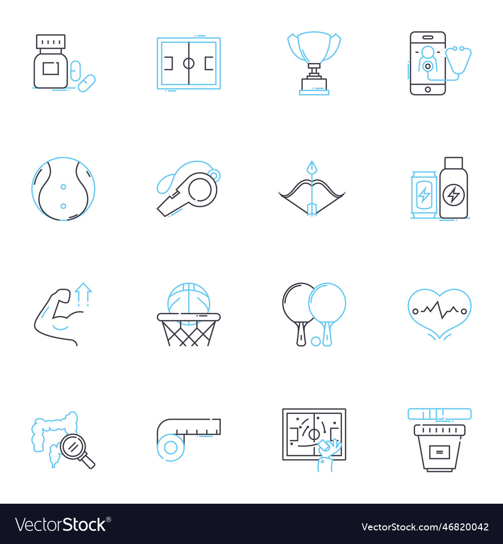 Balanced diet linear icons set nutrients healthy Vector Image