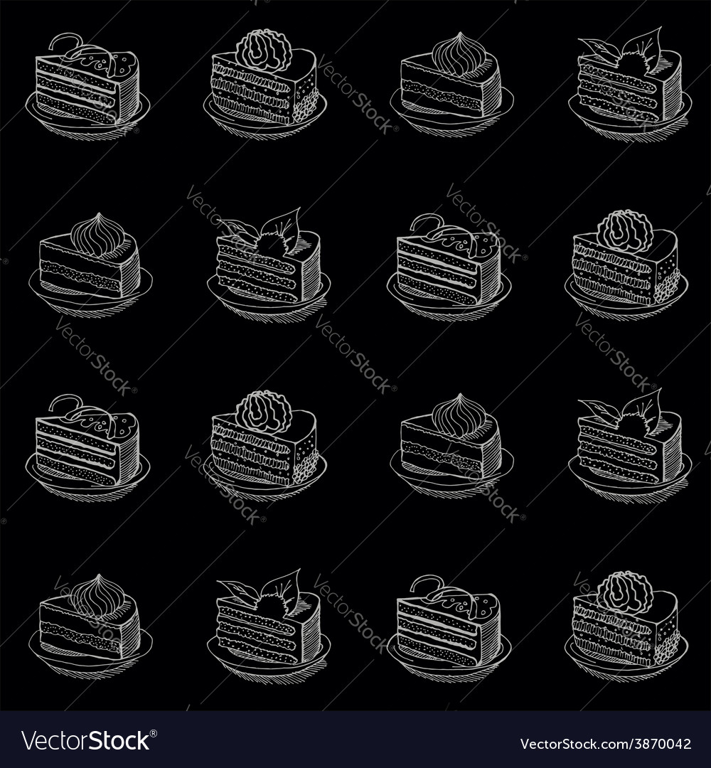 Cartoon cake pattern Royalty Free Vector Image