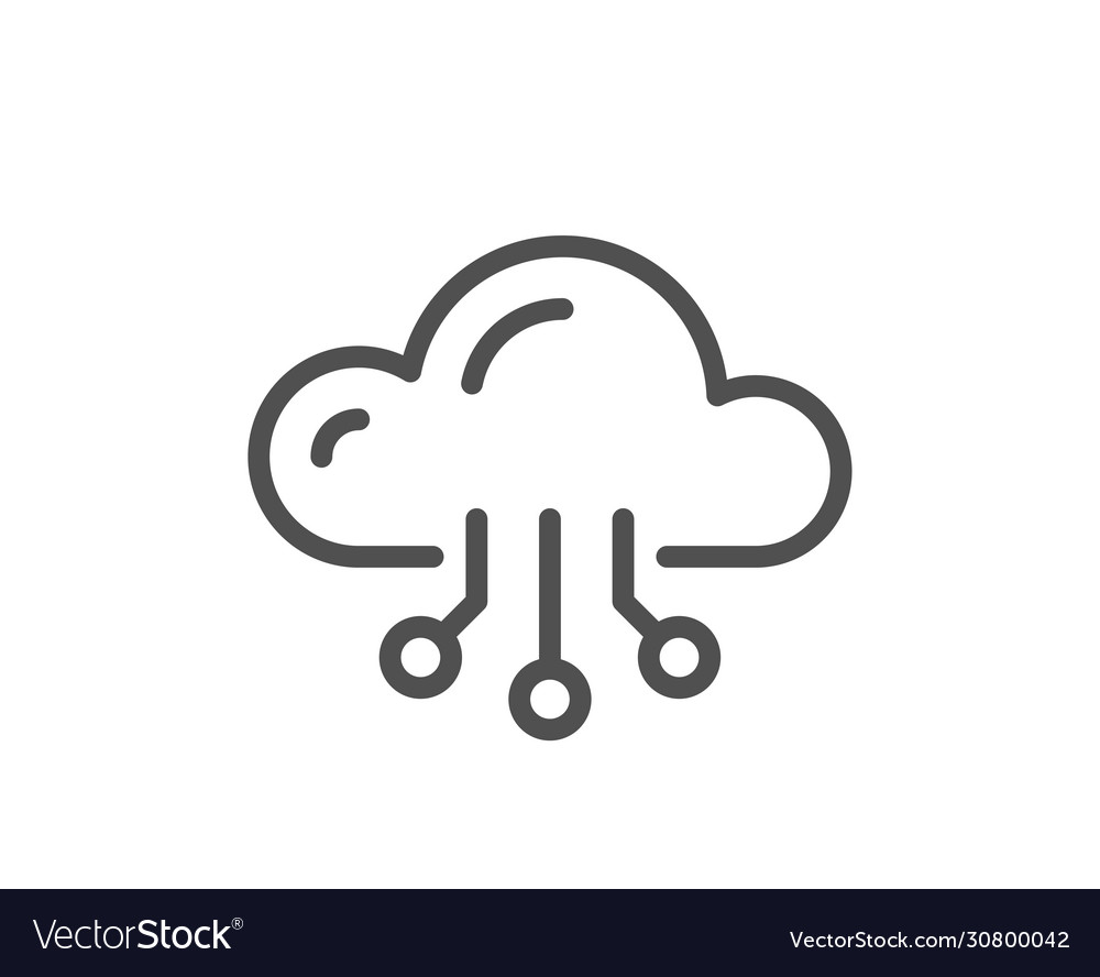 Cloud computing line icon internet data storage Vector Image Cloud computing line icon internet data storage Vector Image