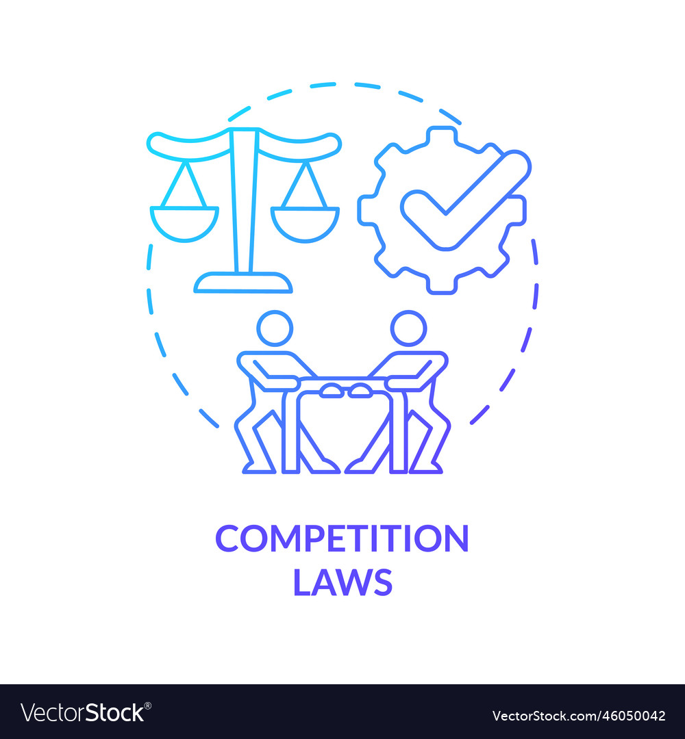 Competition laws blue gradient concept icon Vector Image