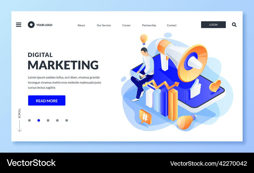 Digital marketing business technology concept Vector Image