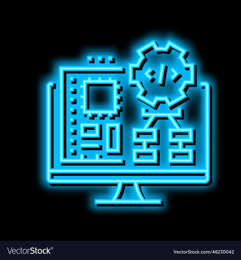 Embedded software neon glow icon Royalty Free Vector Image