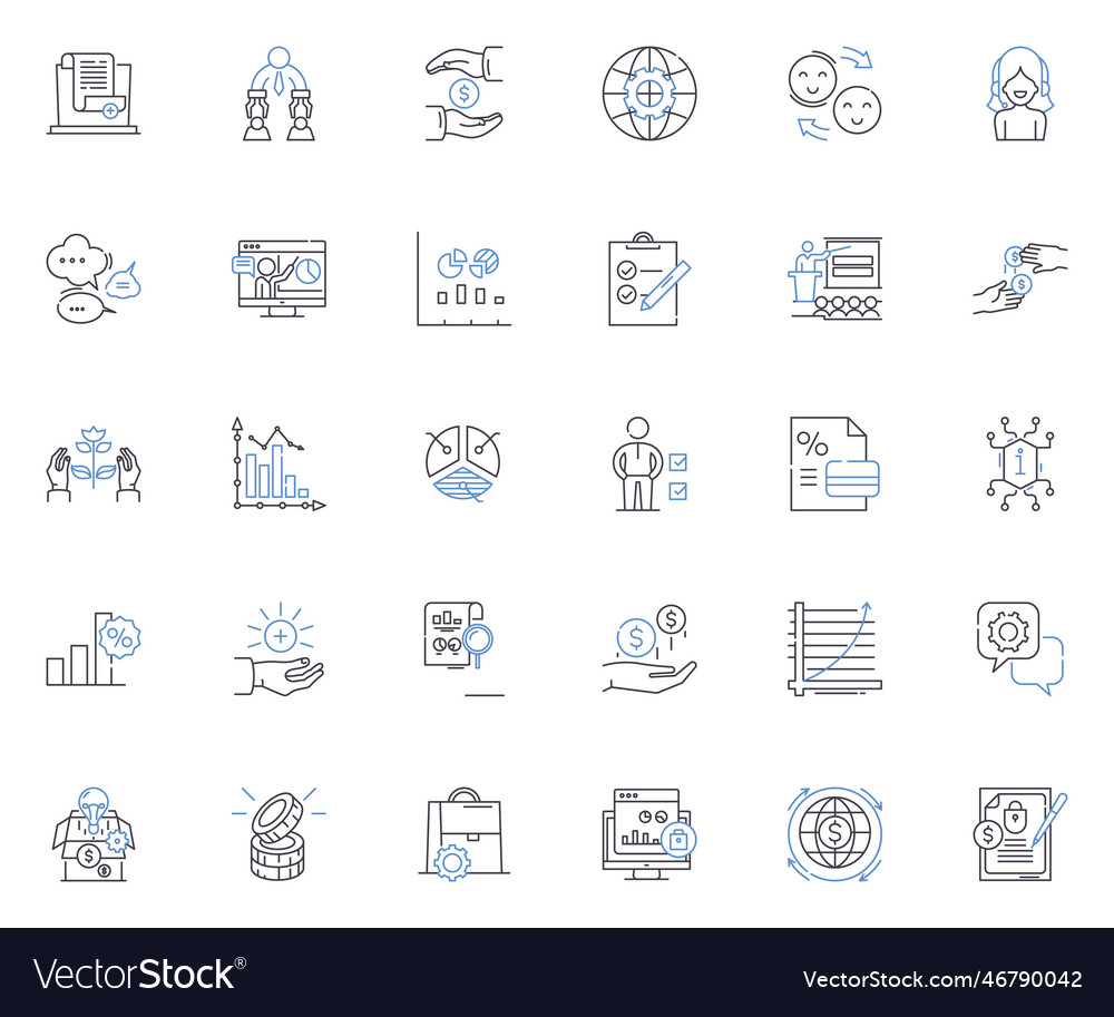 Evaluation line icons collection analysis Vector Image Evaluation line icons collection analysis Vector Image