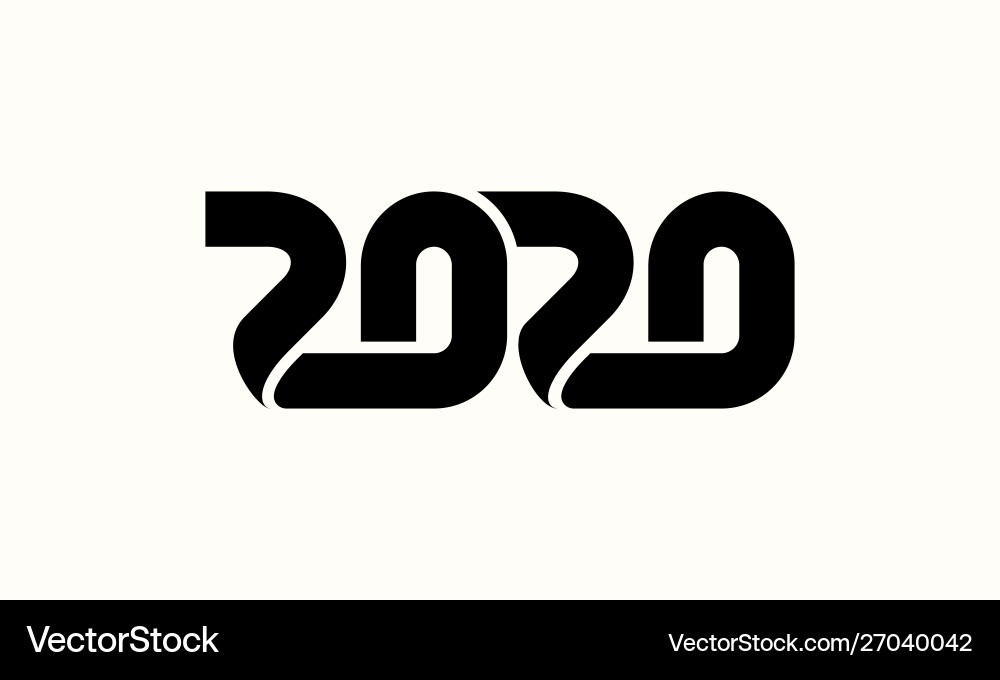 Happy new year 2020 text design lettering Vector Image