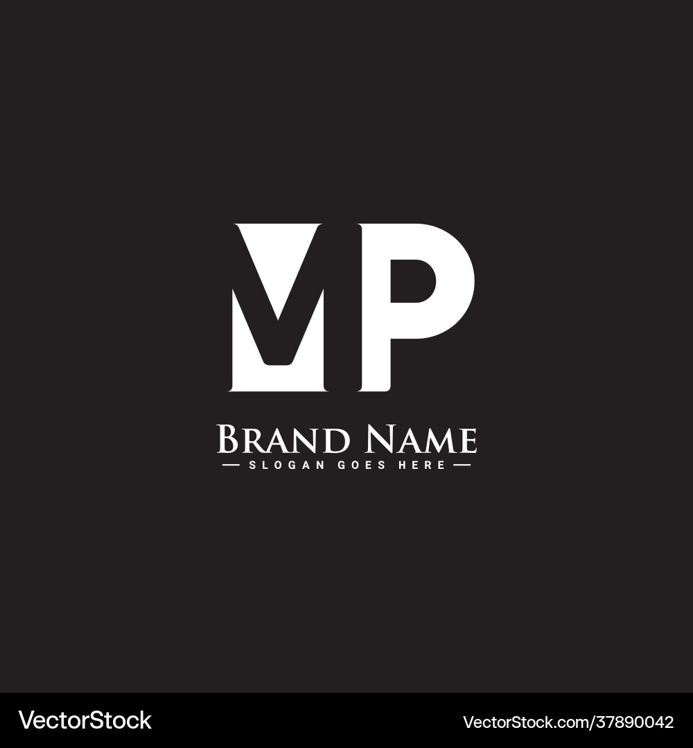Initial letter mp logo - minimal business logo Vector Image