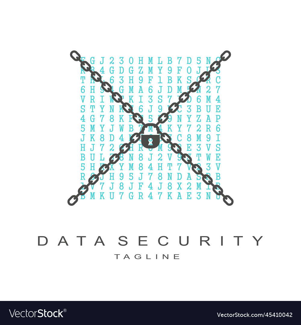 Machine code with lock and chains cyber security Vector Image