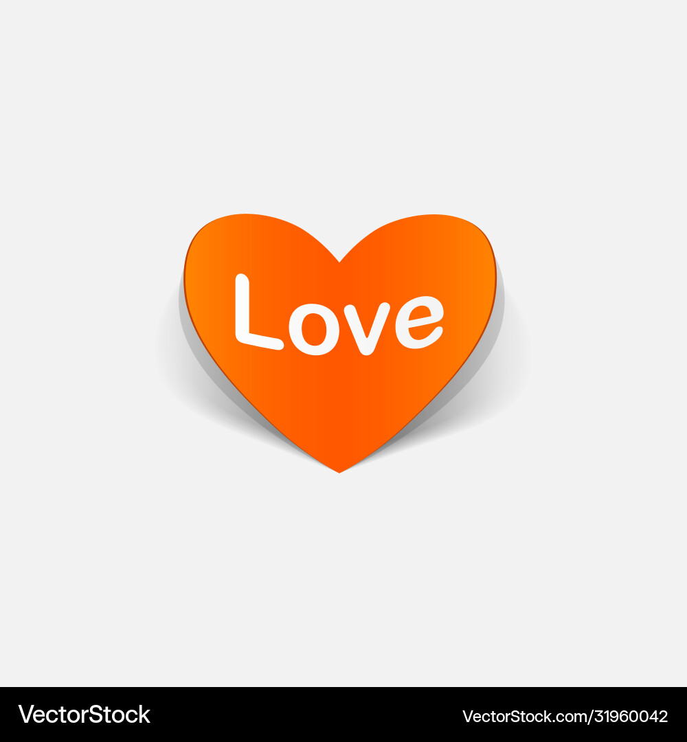 Paper sticker heart love Royalty Free Vector Image