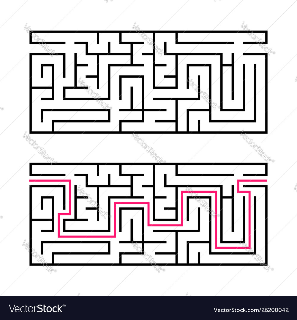 Rectangular labyrinth with a black stroke game Vector Image