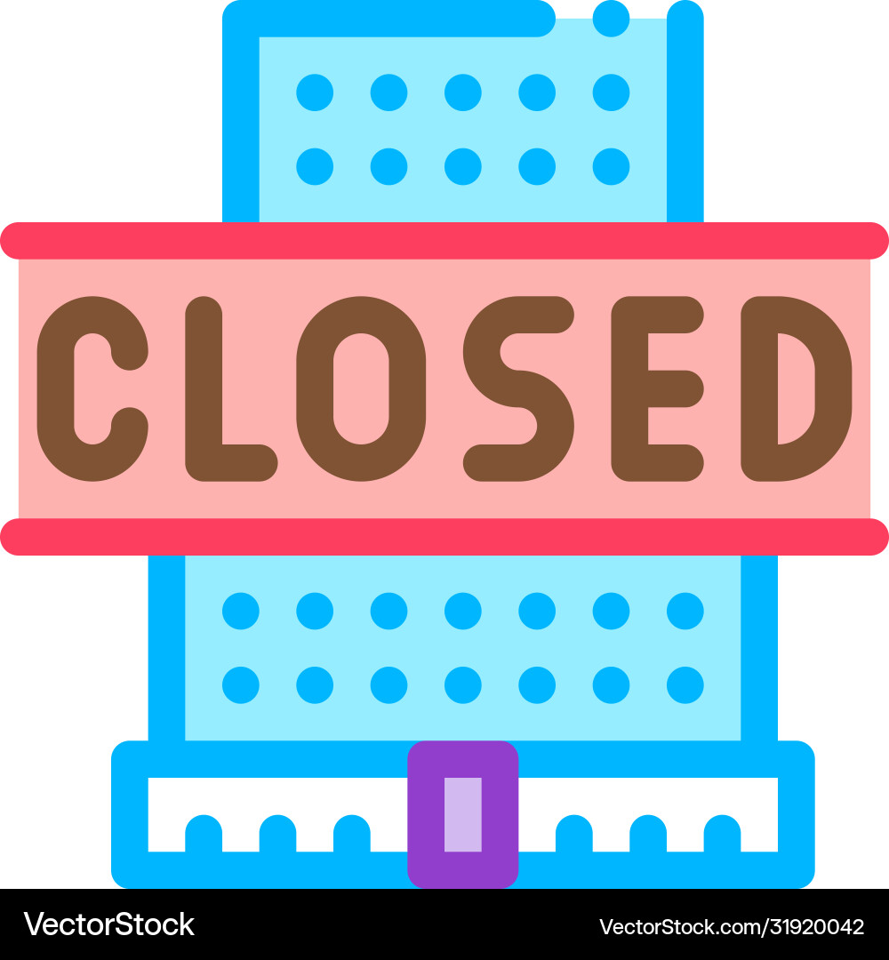Shopping center closing icon outline Royalty Free Vector