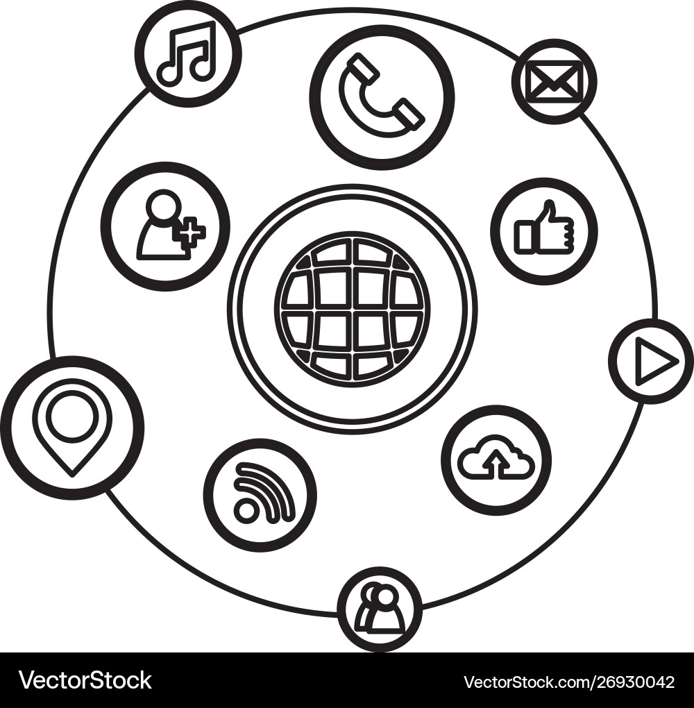 Social media and multimedia design Royalty Free Vector Image