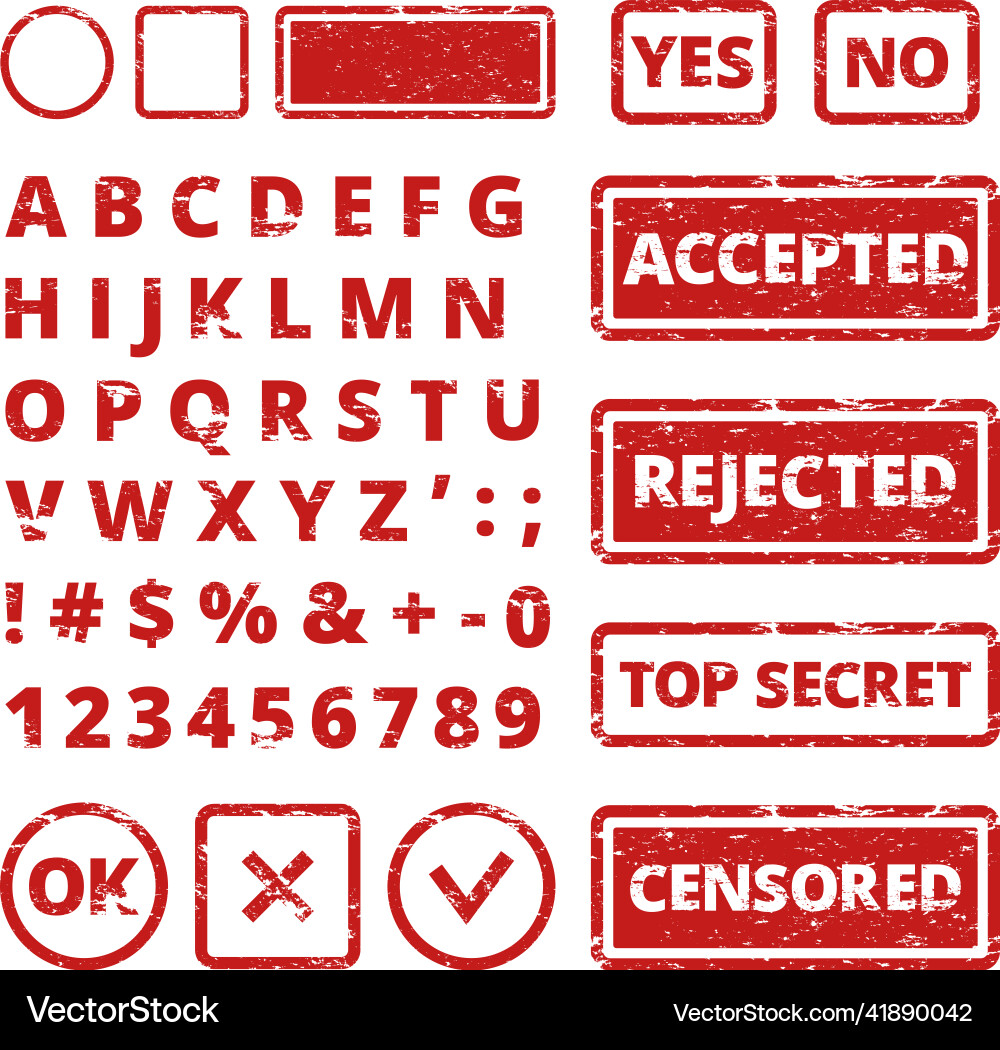 Stamp concepts grunge letters in frames rejected Vector Image
