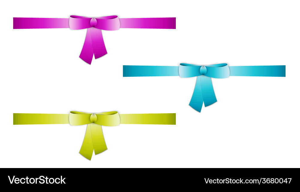 Collection of the three ribbons Royalty Free Vector Image