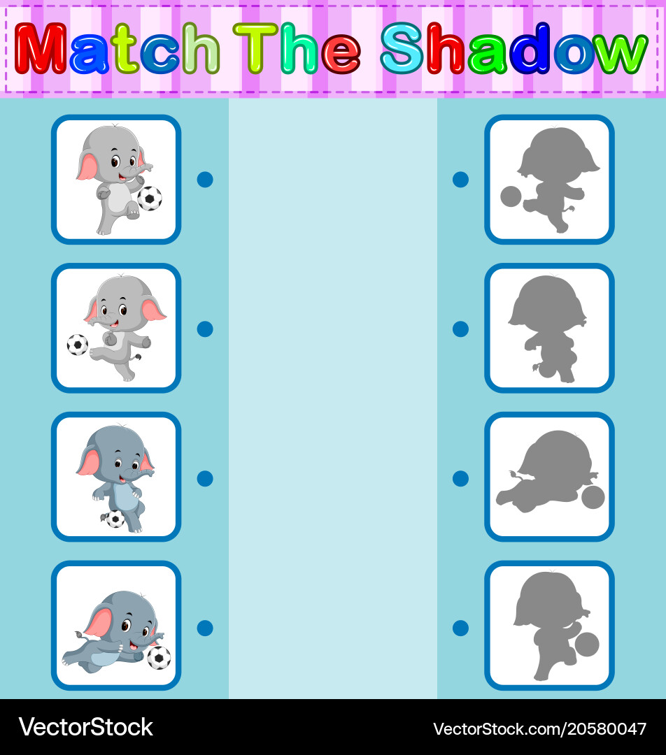 Find the correct shadow of elephant Royalty Free Vector