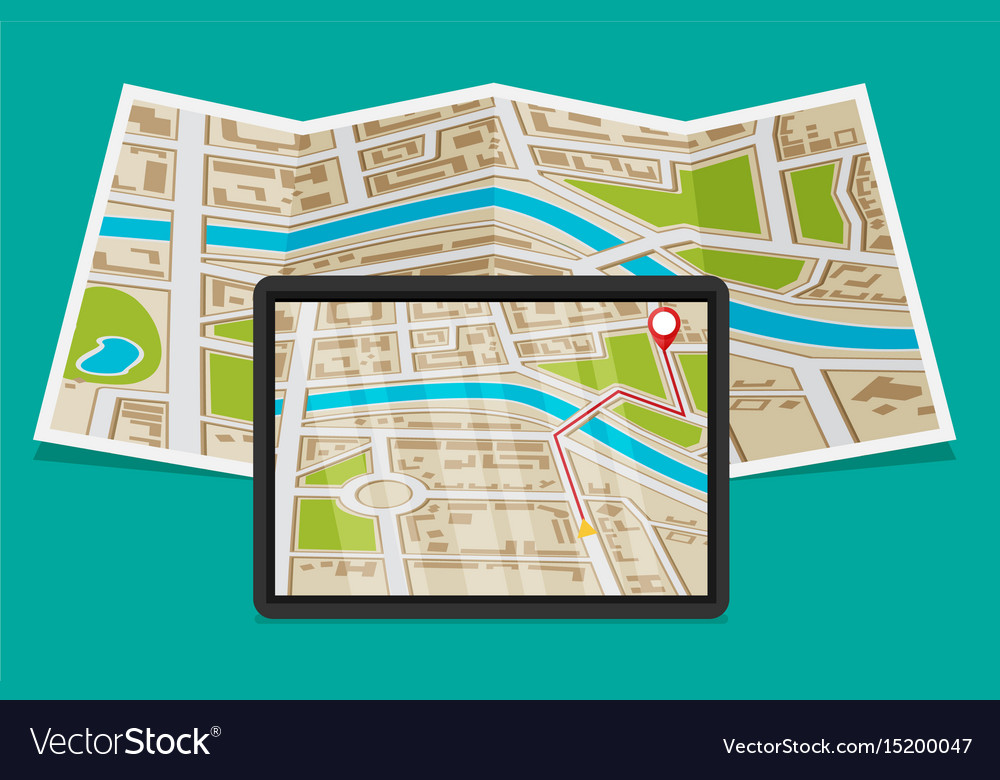 Flat gps navigation Royalty Free Vector Image - VectorStock