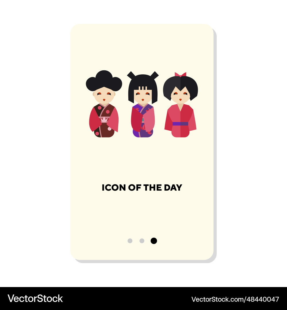 Japanese geisha icon Royalty Free Vector Image