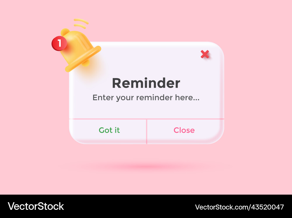Modern 3d of reminder concept Royalty Free Vector Image