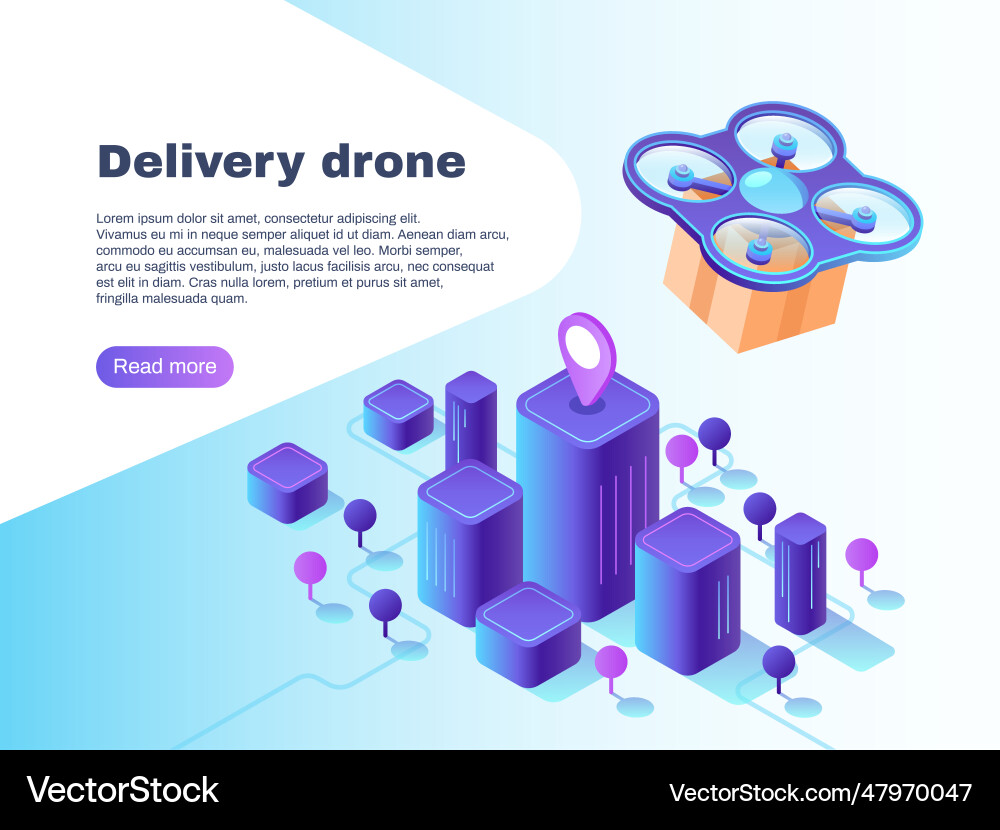 Modern futuristic delivery system with unmanned Vector Image