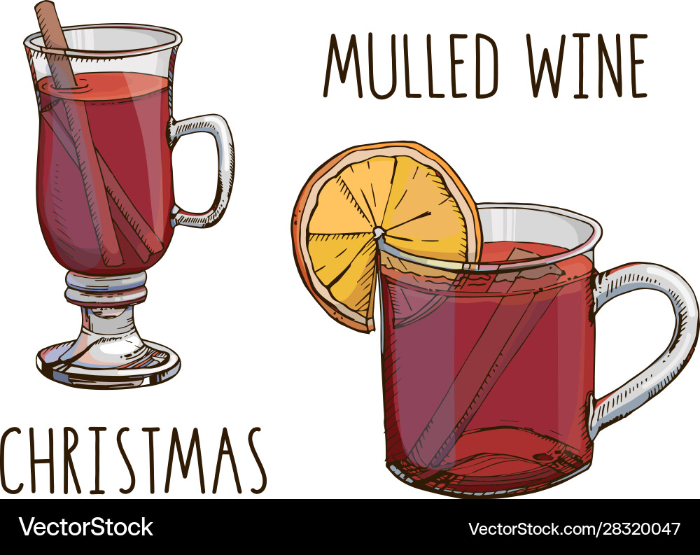 Mulled wine set colorful images Royalty Free Vector Image