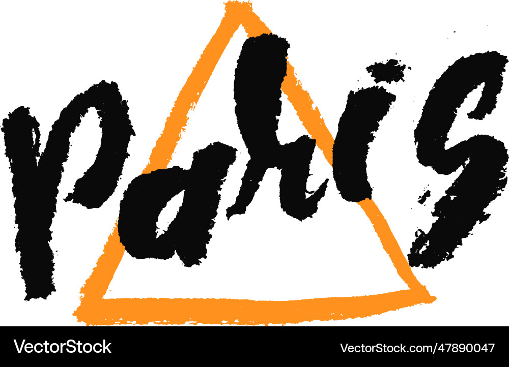 Paris the hand drawn letters lettering Royalty Free Vector