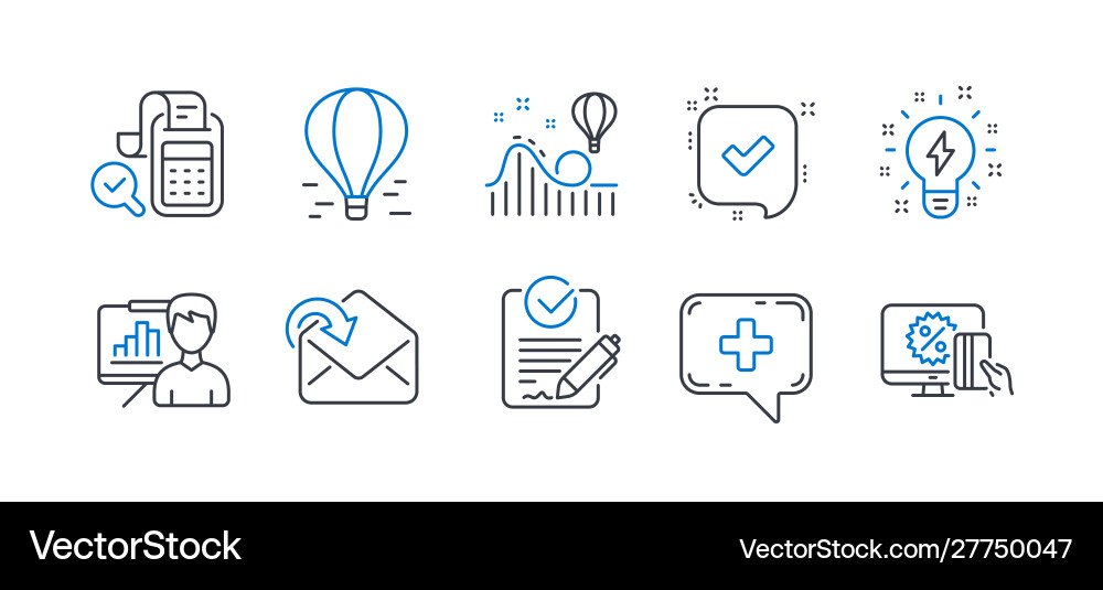 Set technology icons such as air balloon Vector Image