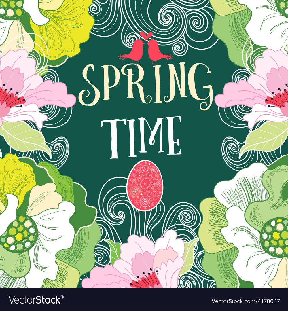 Spring background with flowers Royalty Free Vector Image