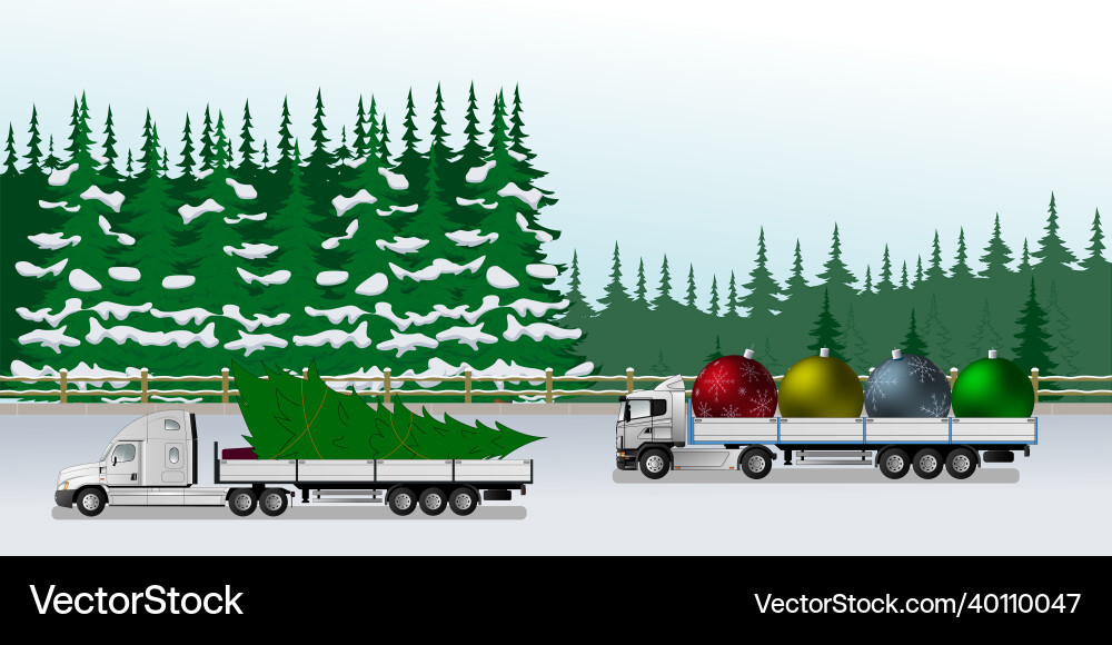 Transportation of christmas tree Royalty Free Vector Image