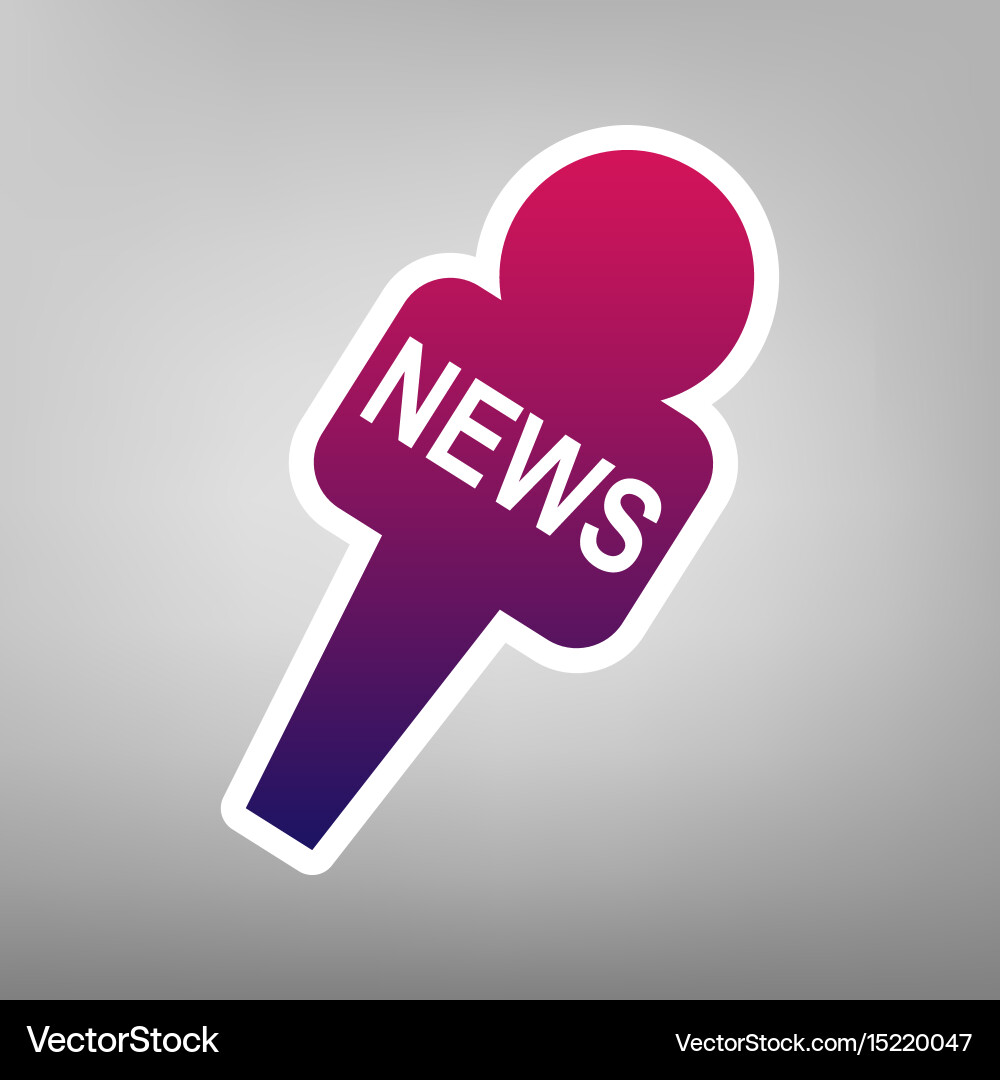Tv news microphone sign Royalty Free Vector Image