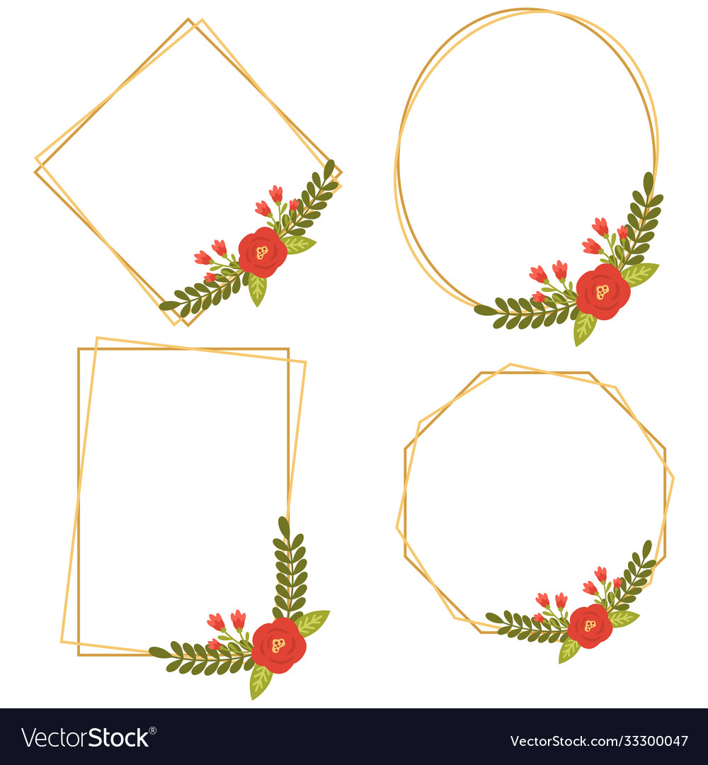 Vintage wedding geometric floral frames Royalty Free Vector
