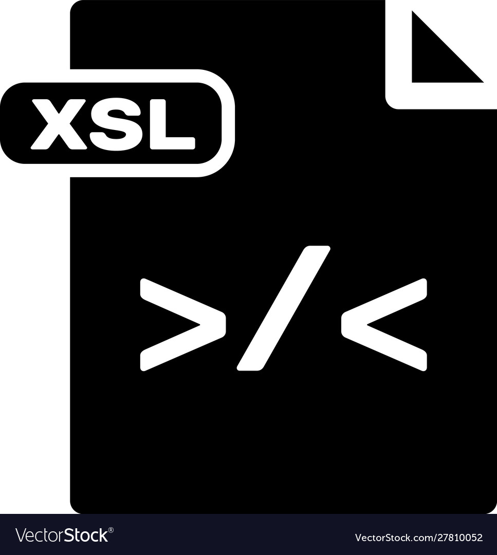 Black Xsl File Document Download Xsl Button Icon Vector Image