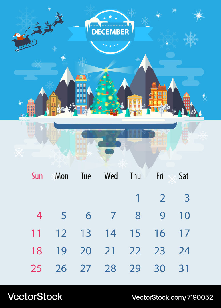Calendar of december Royalty Free Vector Image