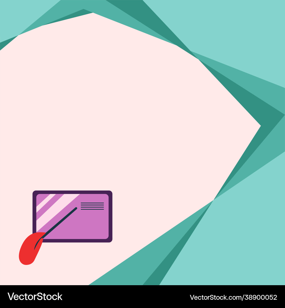 Card drawing with hand pointing stick at small Vector Image