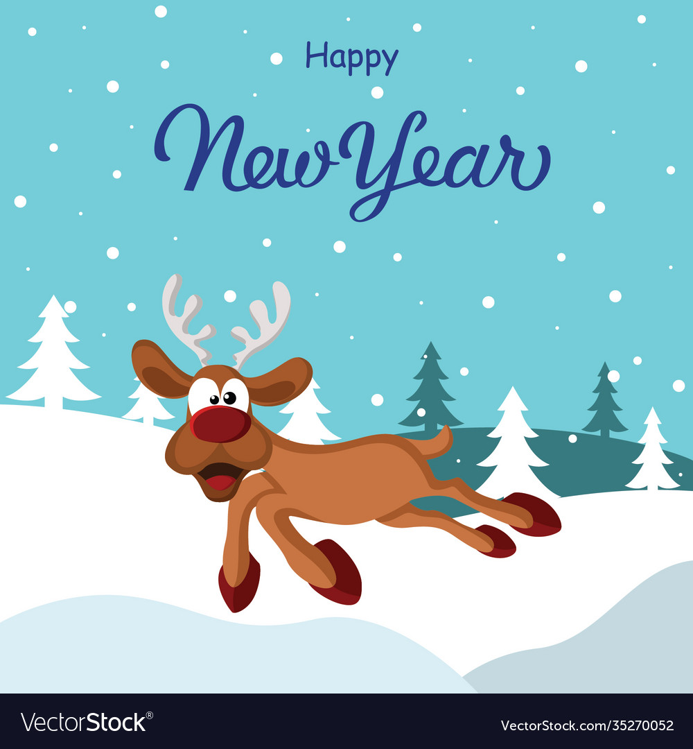 Christmas deer Royalty Free Vector Image - VectorStock