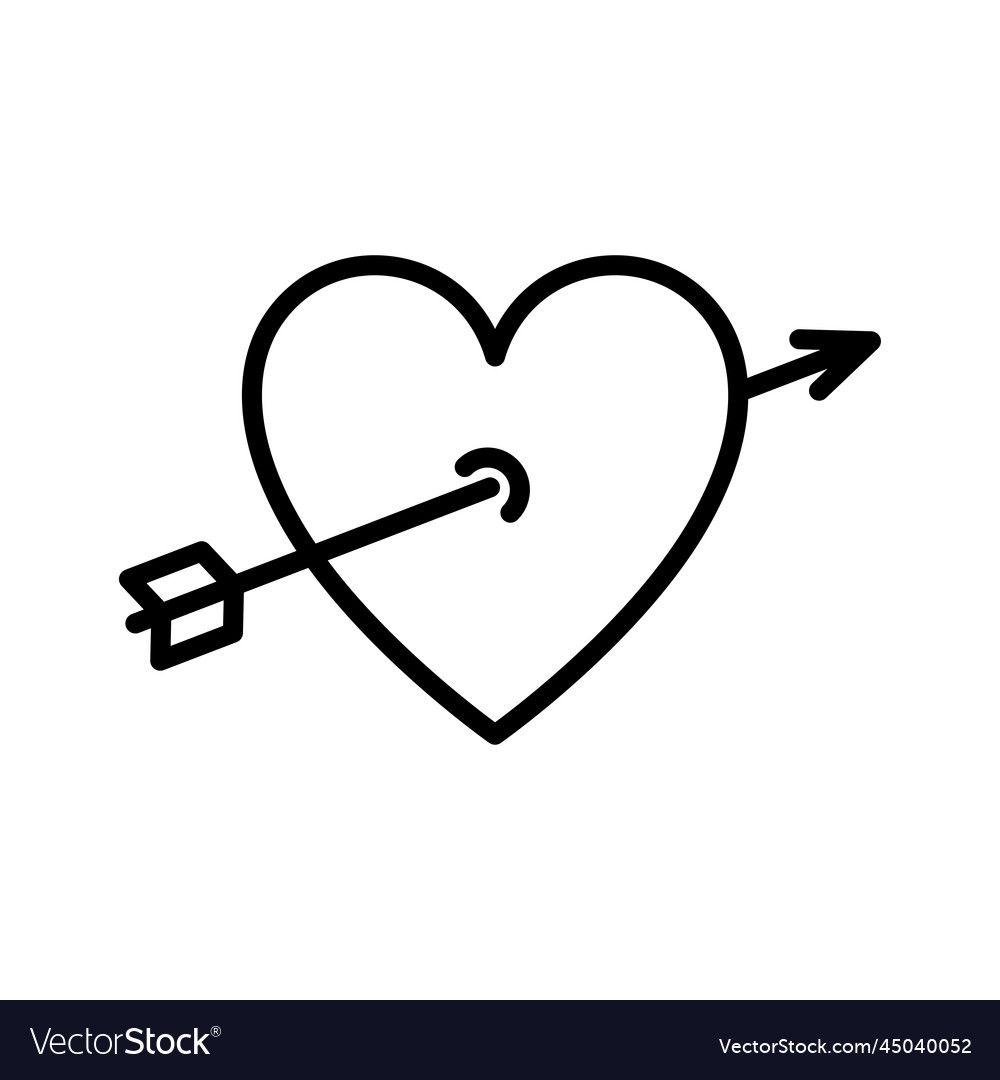 Heart with arrow icon happy valentines day cupid Vector Image