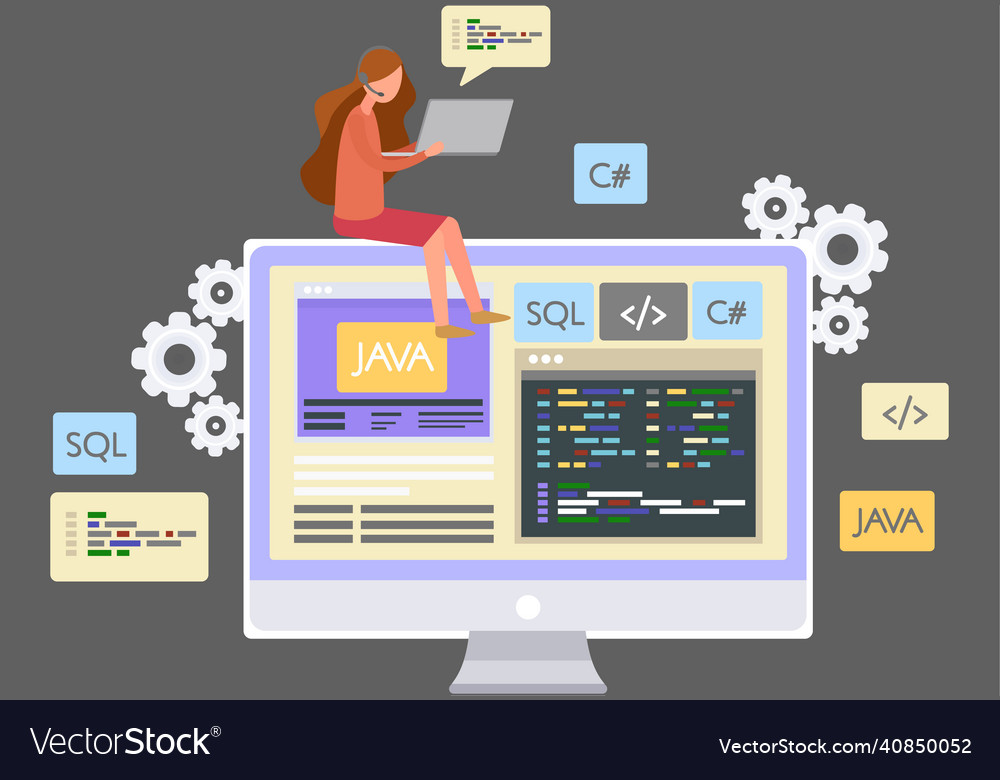Programmer engineering and coding Royalty Free Vector Image