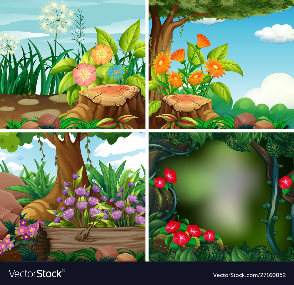 Set background scene with nature theme Royalty Free Vector