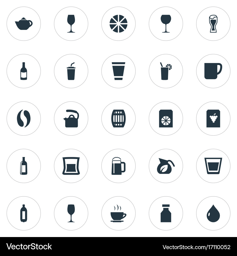 Set of simple beverage icons Royalty Free Vector Image