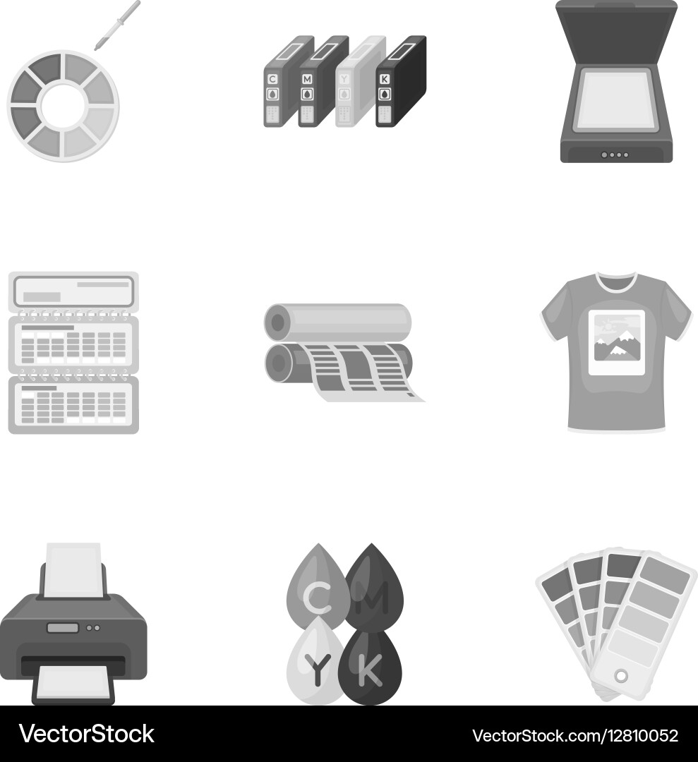 Typography set icons in monochrome style big Vector Image