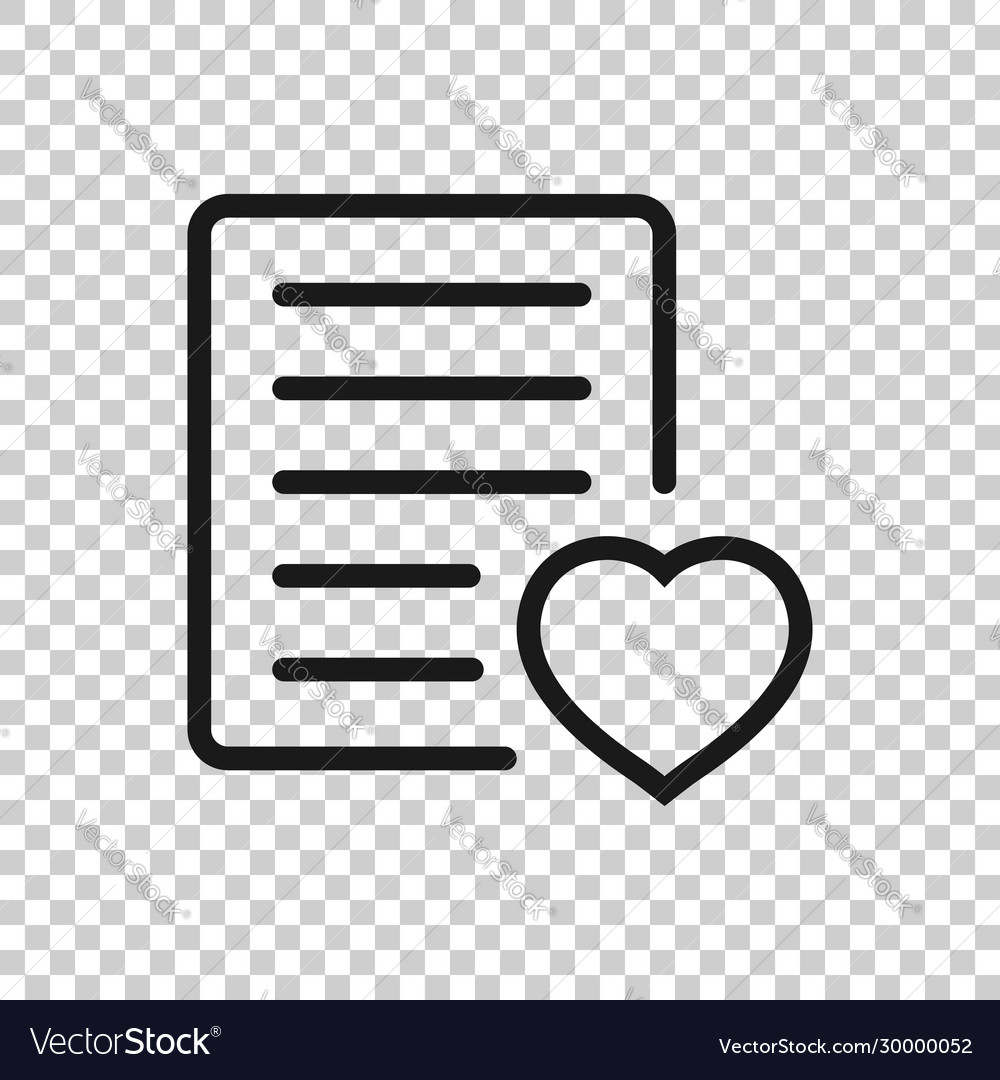 Wishlist icon in flat style like document on Vector Image