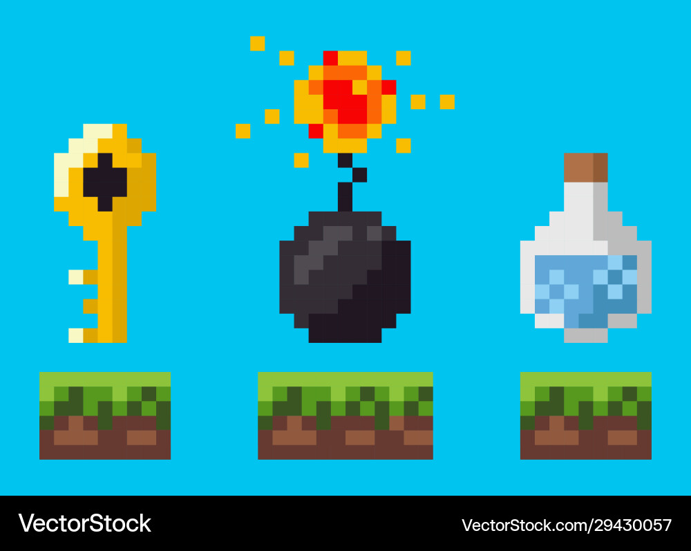 Award symbols pixel game adventure Royalty Free Vector Image
