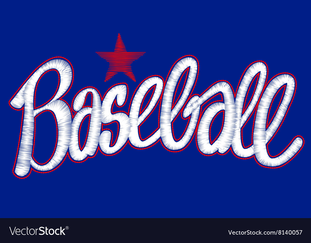 Baseball digitized machine embroidery script with Vector Image