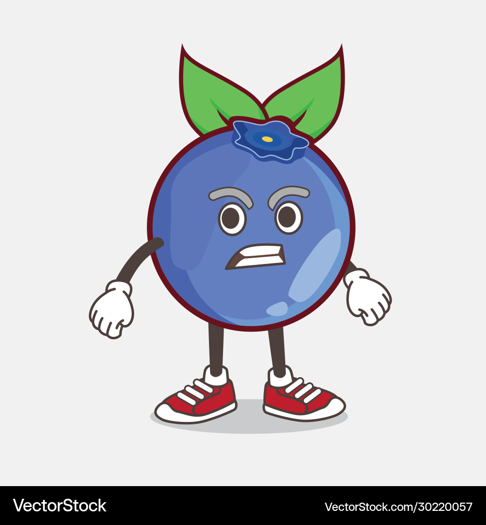 Blueberry fruit cartoon mascot character Vector Image