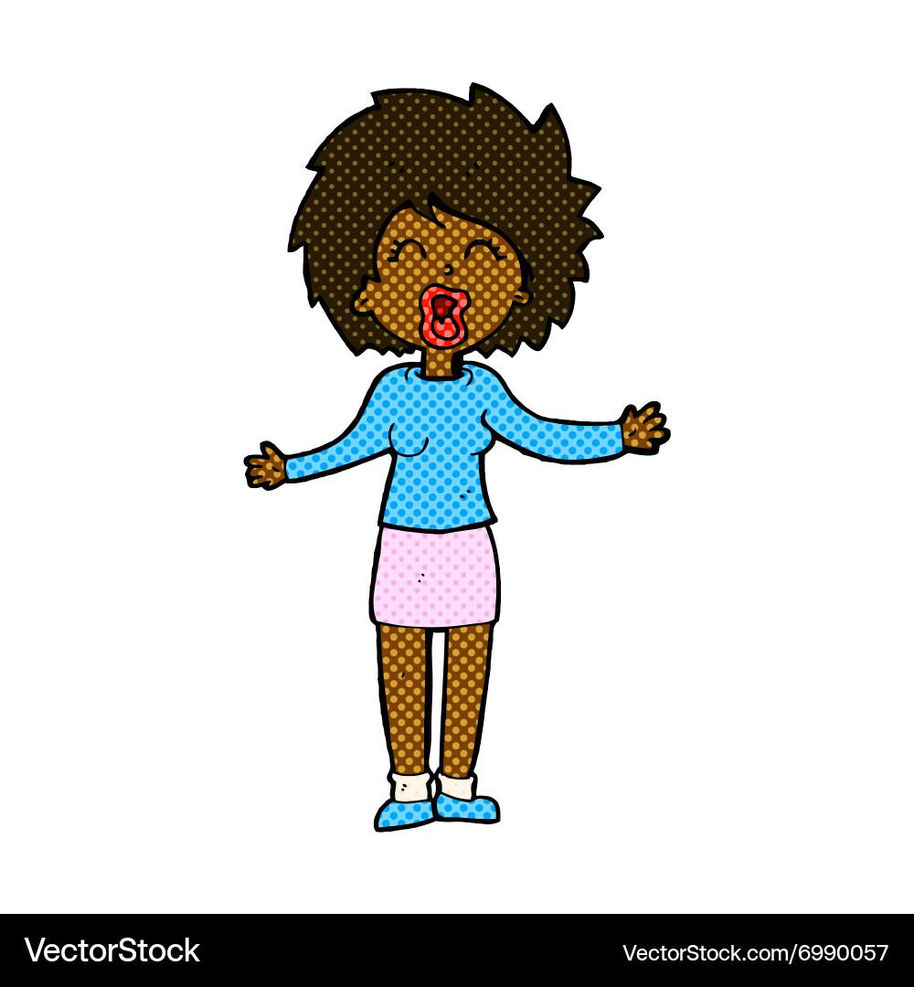 Comic cartoon loud woman Royalty Free Vector Image