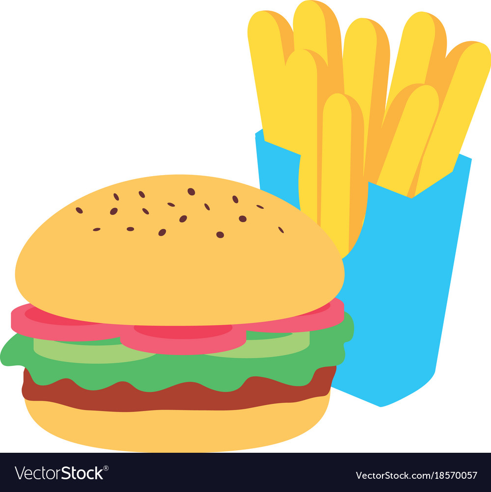 Hamburger and french fries design Royalty Free Vector Image