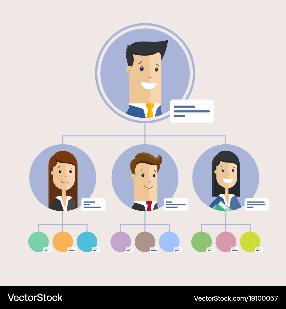 Hierarchy of company persons flat Royalty Free Vector Image