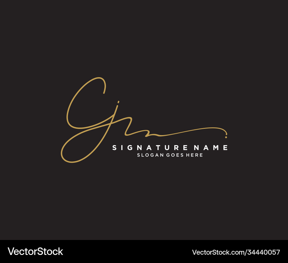 Letter cj signature logo template Royalty Free Vector Image