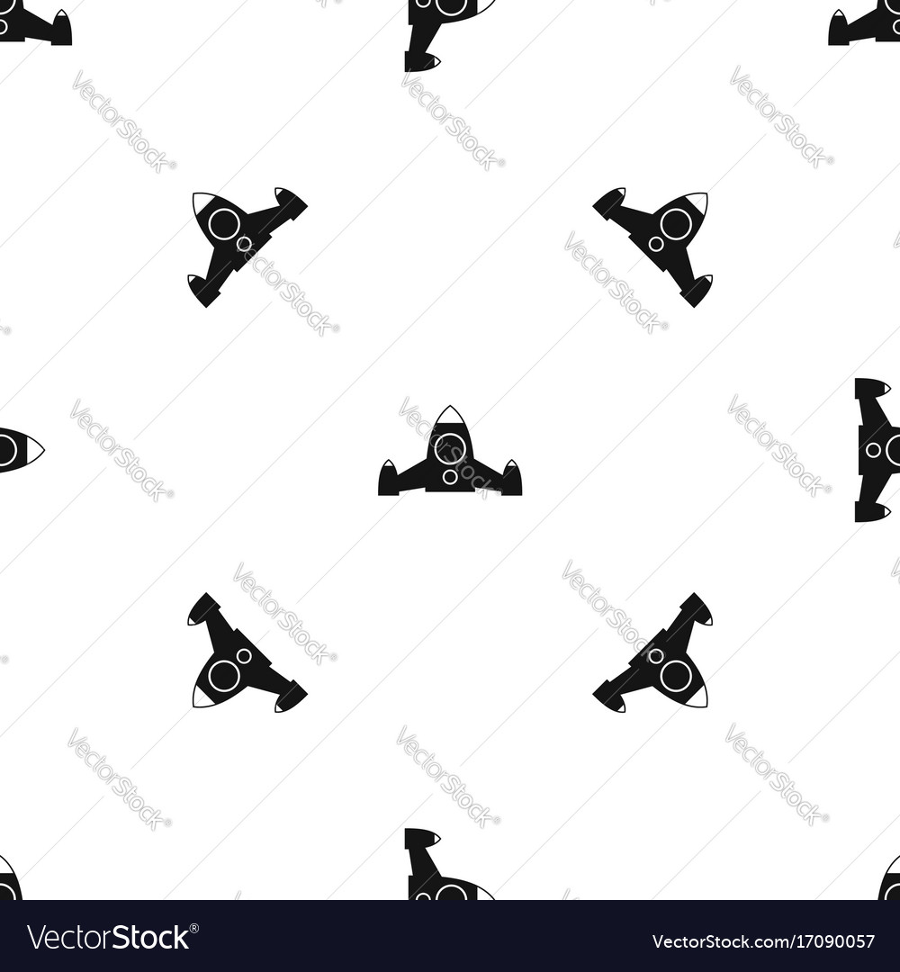 Rocket pattern seamless black Royalty Free Vector Image