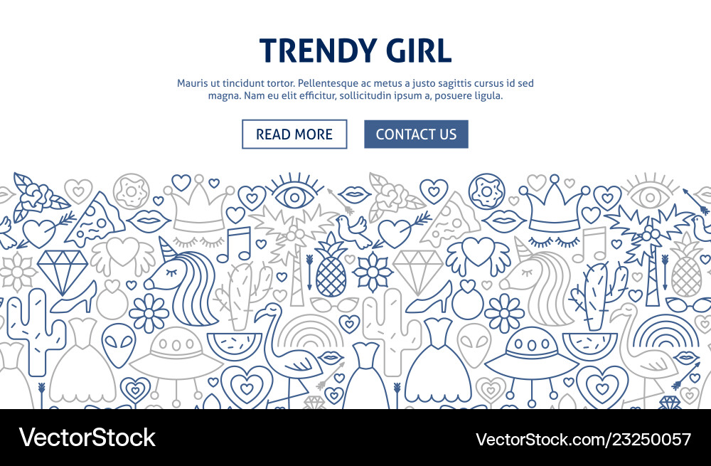 Trendy girl banner design Royalty Free Vector Image