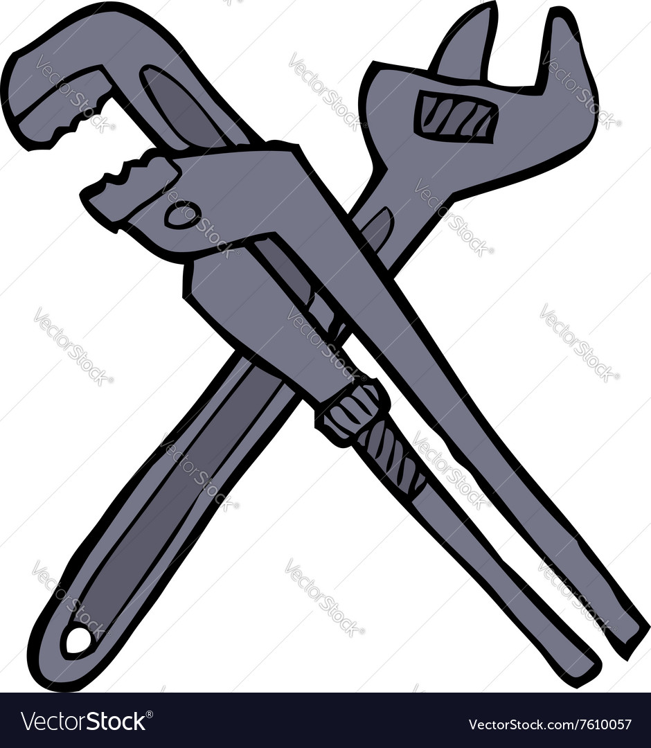 Two adjustable wrenches Royalty Free Vector Image